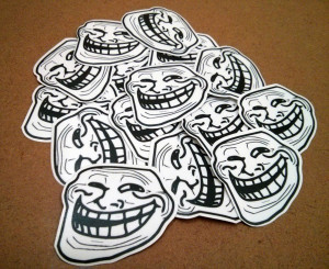 Troll Face Shape Cut Vinyl Stickers - Just Stickers : Just Stickers