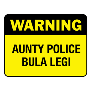 Warning, Aunty Police Bula Legi Sticker - Just Stickers : Just Stickers