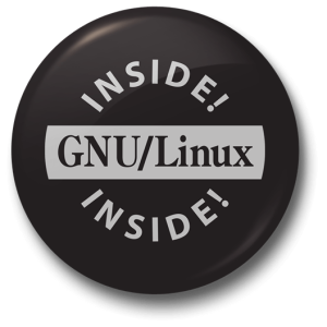 GNU Linux Inside Badge - Just Stickers : Just Stickers