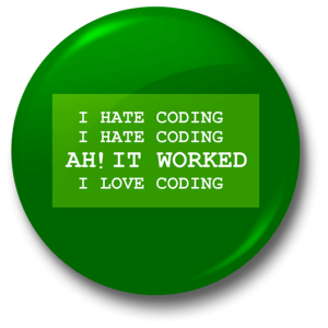 I Love Coding Badge - Just Stickers : Just Stickers