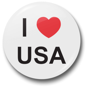 I Love USA Badge - Just Stickers : Just Stickers