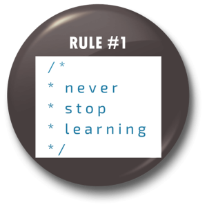 Never Stop Learning Badge - Just Stickers : Just Stickers