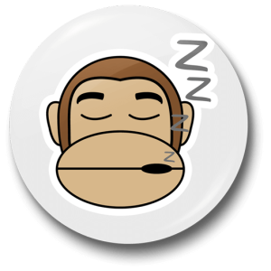 Monkey Sleepy Badge - Just Stickers : Just Stickers