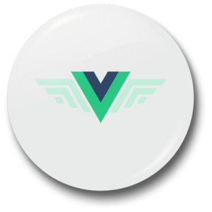Vue JS Wings Badge - Just Stickers : Just Stickers