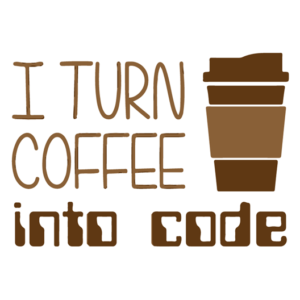 Brown - I Turn Coffee Into Code Sticker - Just Stickers : Just Stickers