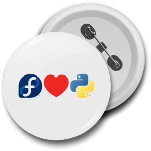 Fedora Loves Python Badge - Just Stickers : Just Stickers
